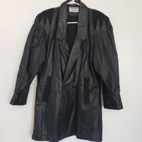 Northside | Jackets & Coats | Vintage 8s Long Black Leather Puff ...
